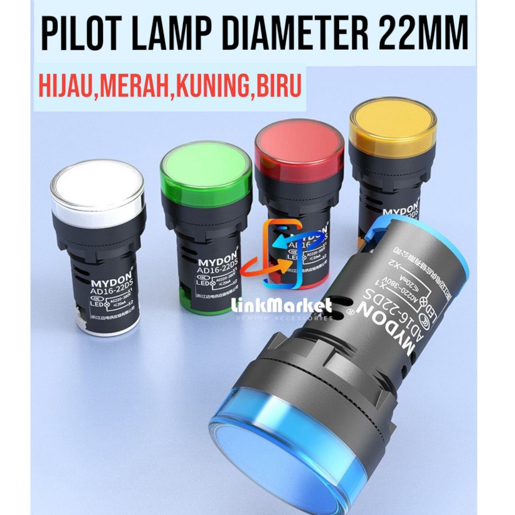 Jual LAMPU INDIKATOR/PILOT LAMP LED/LAMPU PANEL/PILOT LAMP 22mm 220v ...