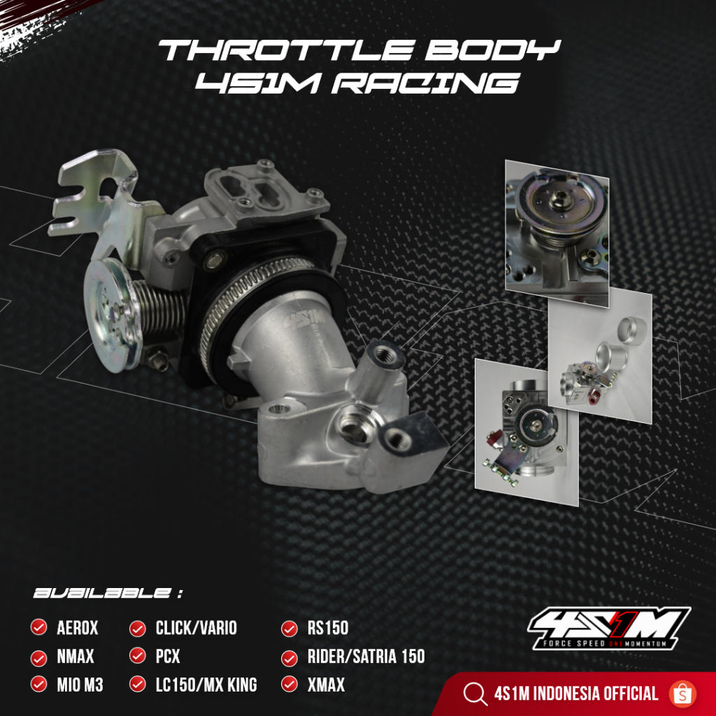 Jual TB THROTTLE BODY 4S1M RACING AEROX/NMAX/MIO M3/CLICK VARIO/PCX ...