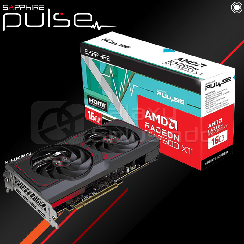 Jual SAPPHIRE Radeon RX 7600 XT PULSE 16GB OC GDDR6 - VGA AMD RX7600 ...