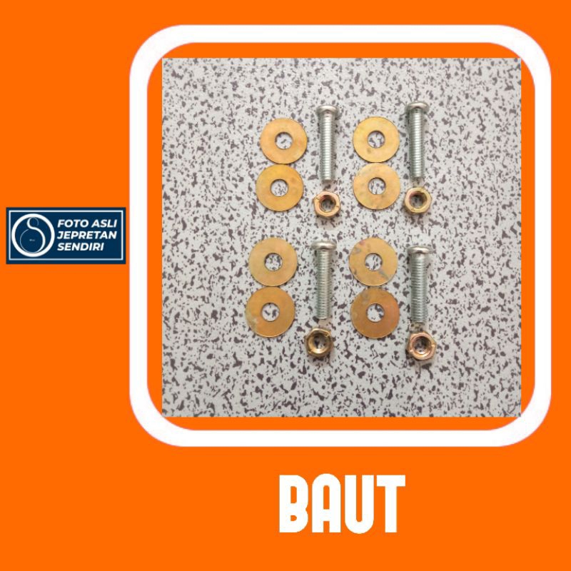 Jual Baut plat motor kendaraan isi 4pcs lengkap tinggal pasang | Shopee ...