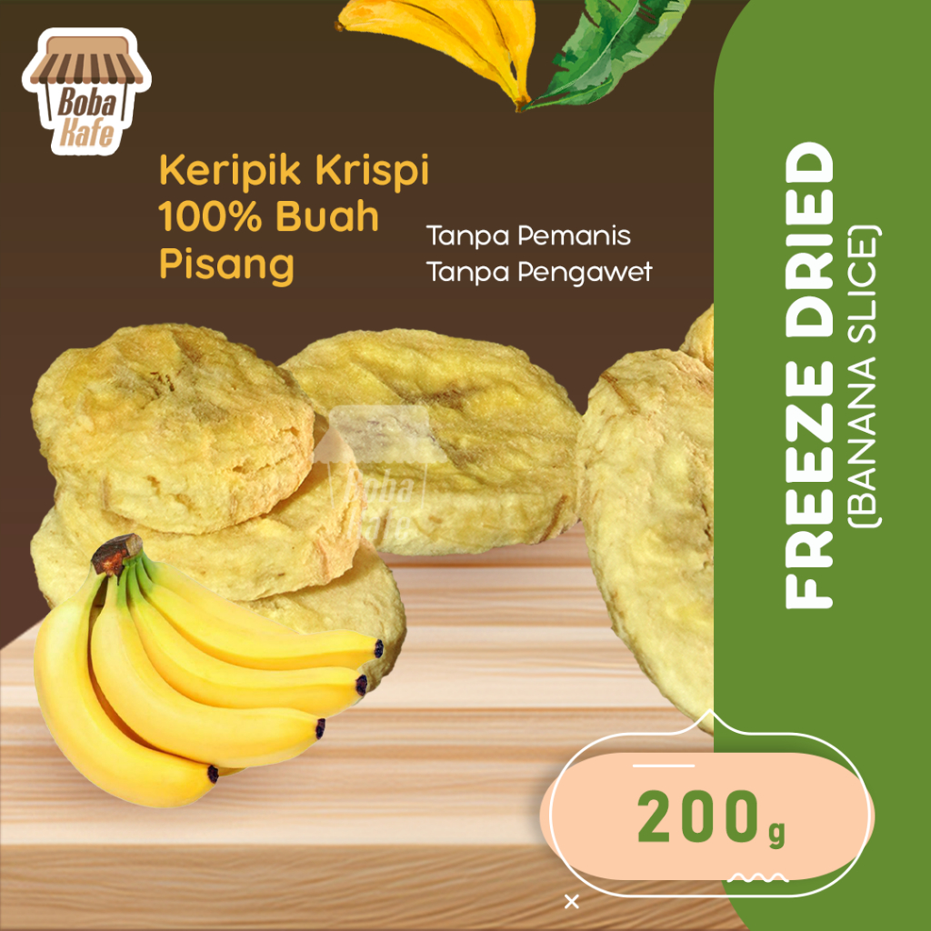 Jual FREEZE DRIED BANANA SLICE @200GR - BUAH PISANG IRIS ASLI | Shopee ...