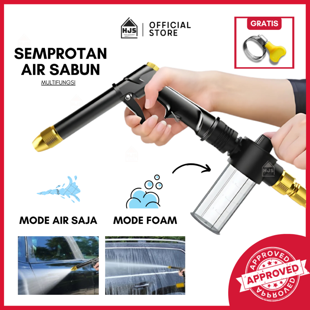 Jual [HJS] Set Semprotan Air Cuci Mobil Tekanan tinggi + Tabung Sabun ...