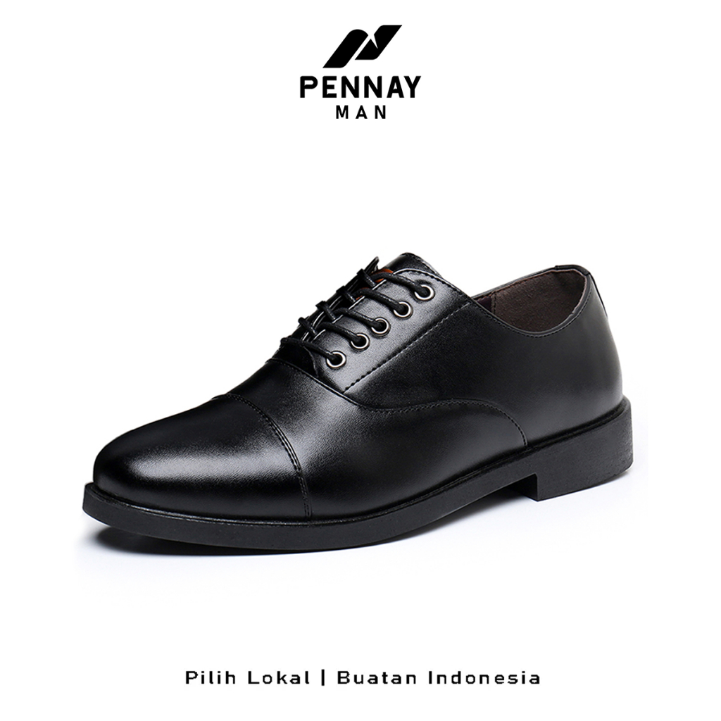 Jual Pennay Man Oxford Pria Full Black Sepatu Pantofel Pria Dewasa ...
