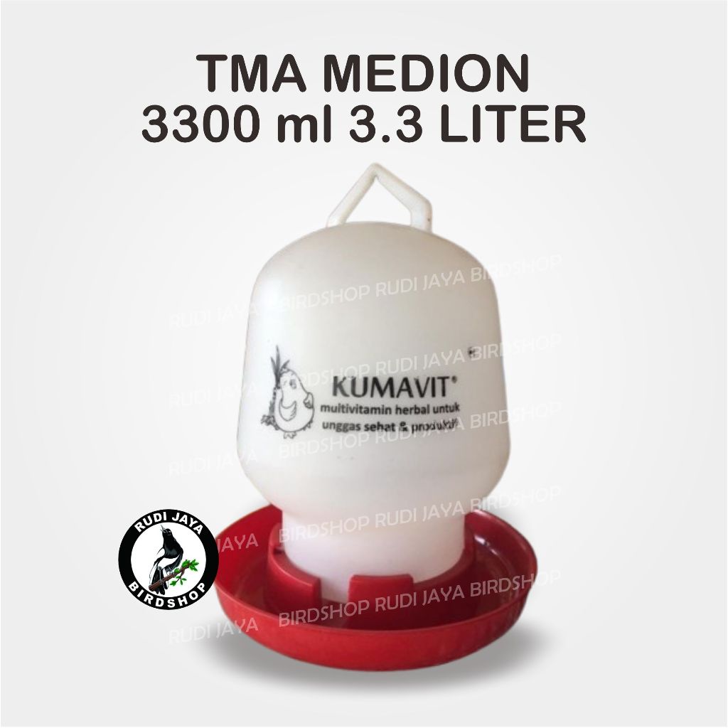 Jual TEMPAT MINUM AYAM TMA MEDION 3300 ml 3.3 LITER BAHAN PLASTIK KUAT TEBAL LENGKAP PIRING ...