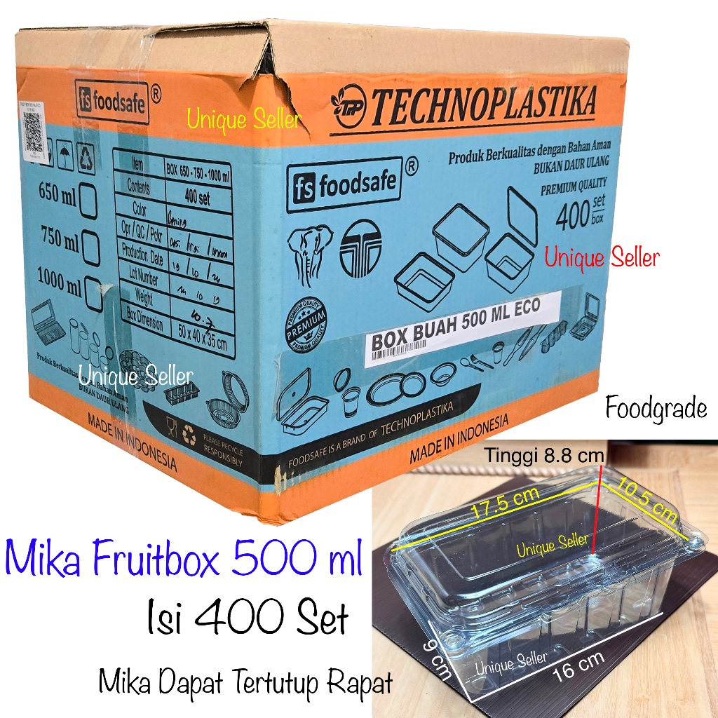 Jual [1Dus] Mika Strawberry 500 Gram MB 500 MB500 / Tempat Kotak Tray ...