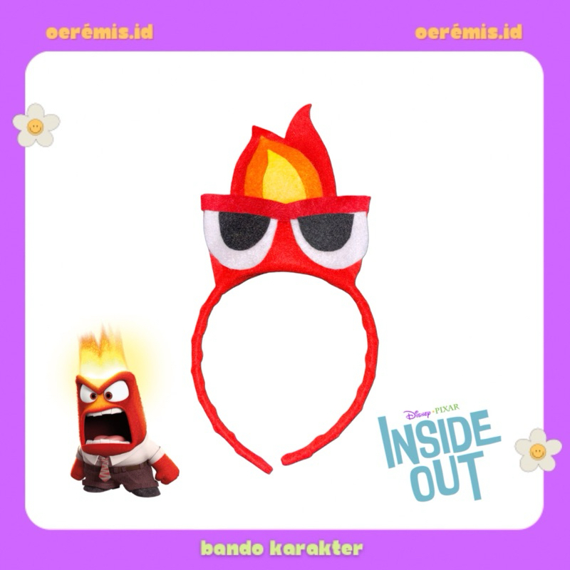 Jual BANDO KARAKTER INSIDE OUT ANGER / BANDO COSPLAY CARTOON INSIDE OUT ...