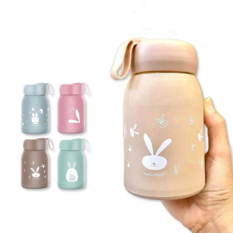 Jual Botol minum Botol Tumbler Kaca Berlapis Plastik Gambar Kelinci ...
