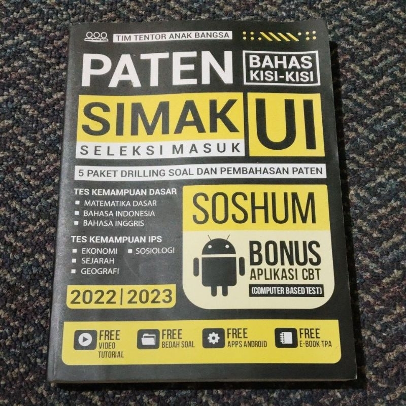 Jual BUKU ORI PATEN BAHAS KISI-KISI SIMAK SELEKSI MASUK UI 2022/2023 PENERBIT ARRUZZ MEDIA ...