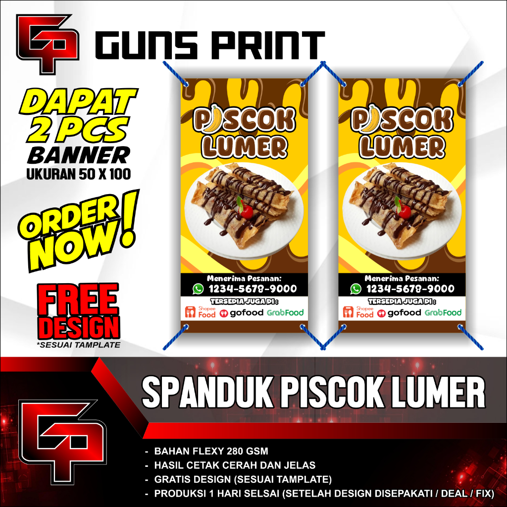 Jual SPANDUK BANNER BALIHO UNTUK PROMOSI "PISCOK LUMER" UK. 50 X 100 ...