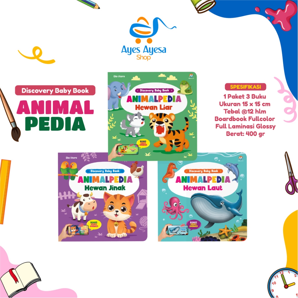 Jual ziyadbooks buku 100 kata pertamaku Discovery baby book Animalpedia super lengkap bayi 0 6 ...