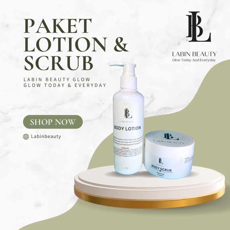 Jual PAKET LOTION & SCRUB LABIN BEAUTY GLOW | Shopee Indonesia