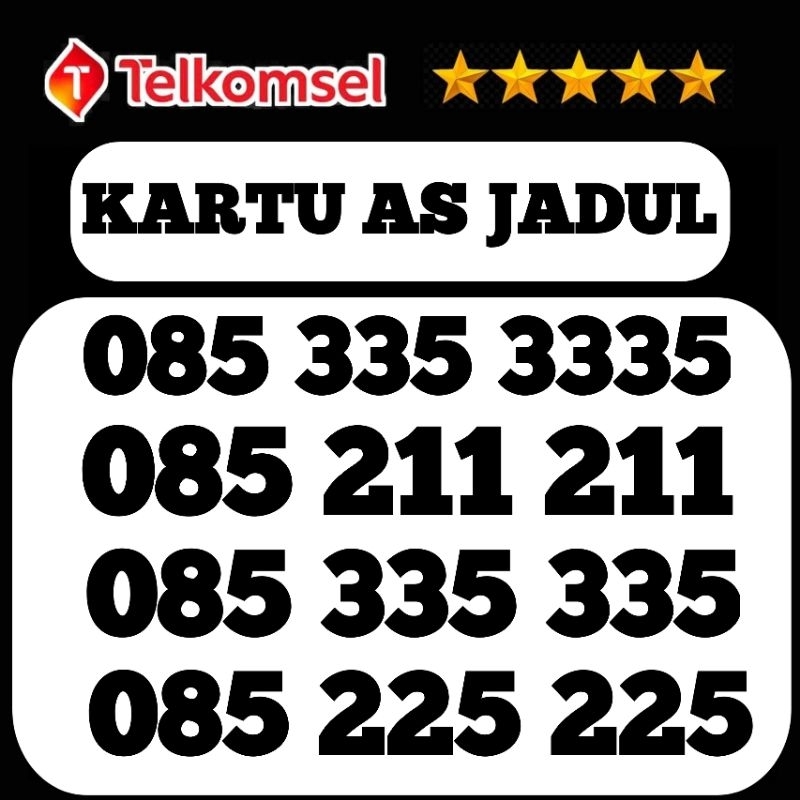 Jual KARTU PERDANA NOMOR CANTIK TELKOMSEL KARTU AS JADUL LAWAS SAKTI INTERNET COMBO 335 3335 ...