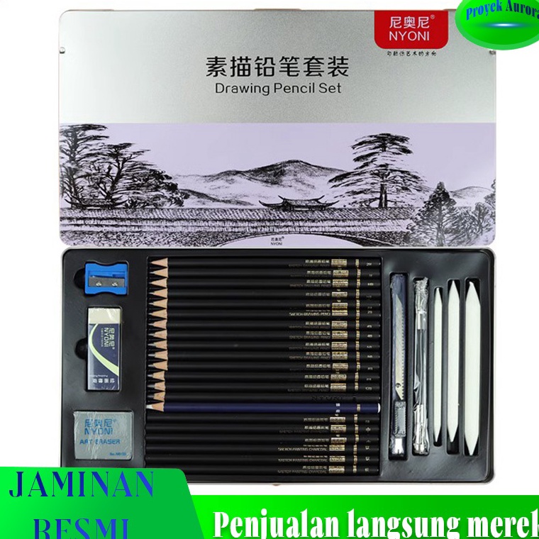 Jual Produk Terkeren Flash SaleSet Pensil Sketsa Nyoni Baru Asli Kotak ...