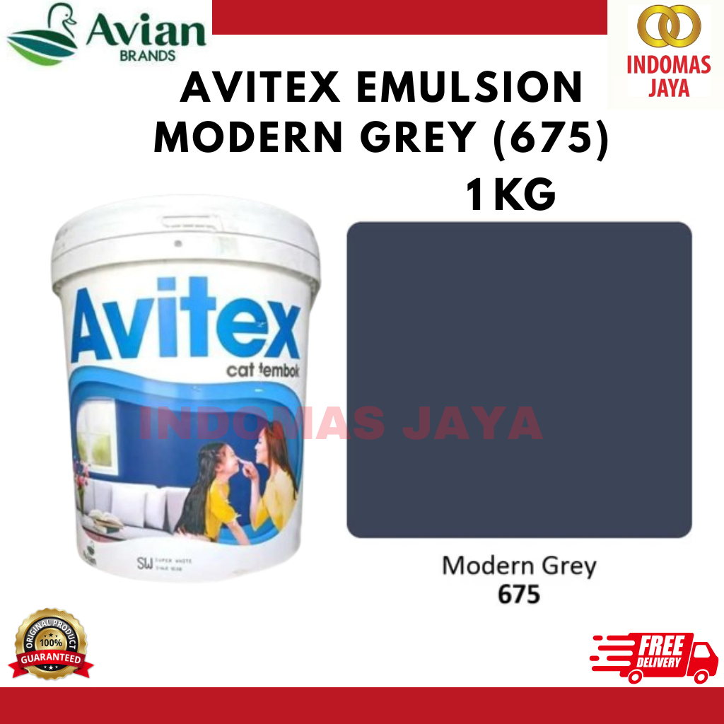Jual Cat Tembok AVITEX 1KG / CAT AVITEX KILOAN 1 KG MODERN GREY 675 ...