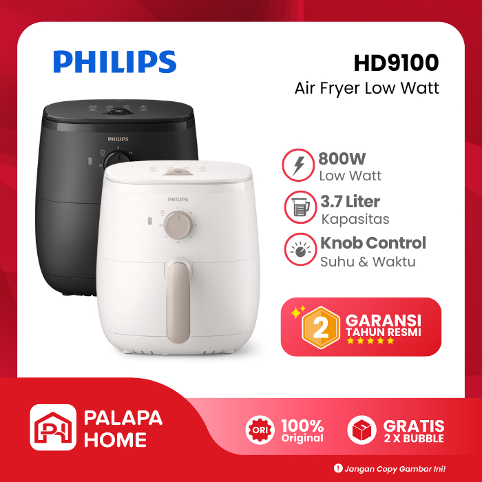 Jual Philips Air Fryer Low Watt 3,7 Liter 800W HD9100 RapidAir ...