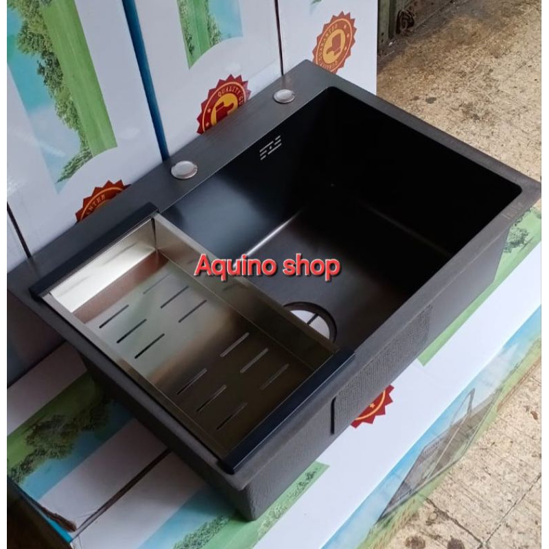 Jual INOBE kitchen sink 1 lubang 6045 Hitam (Hanya Body/bak) | Shopee ...