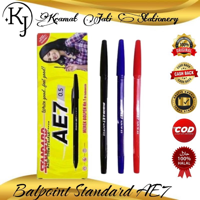 Jual Balpoint Standard AE7 Isi 12 Pcs (1 Lusin) | Shopee Indonesia