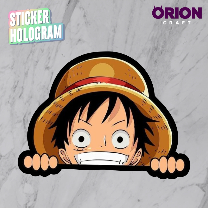Jual Sticker Hat Peeker Luffy One Piece 5,5cm OCONP19 Stiker untuk hp ...