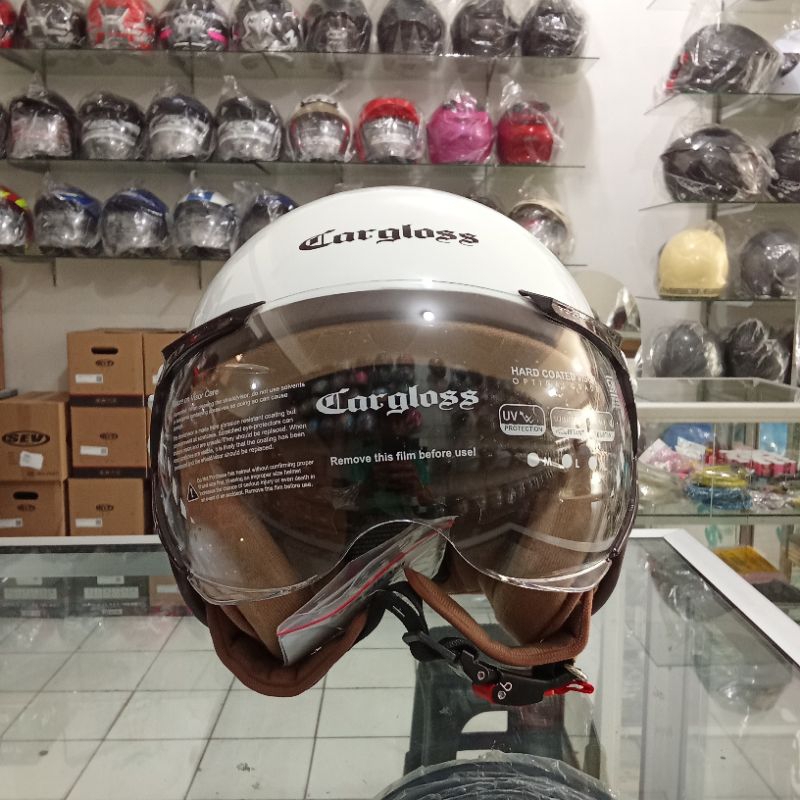 Jual HELM CARGLOSS HIJAB WHITE ORIGINAL | Shopee Indonesia