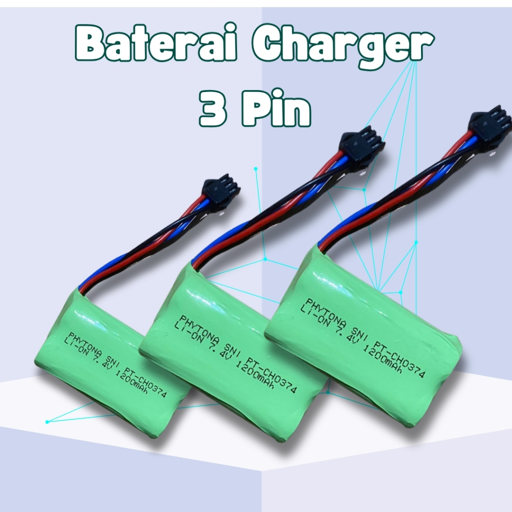 Jual Baterai Cas Litium Rangkai 2 1200Mah 7.4Volt Colok Hitam 3Mp Untuk ...