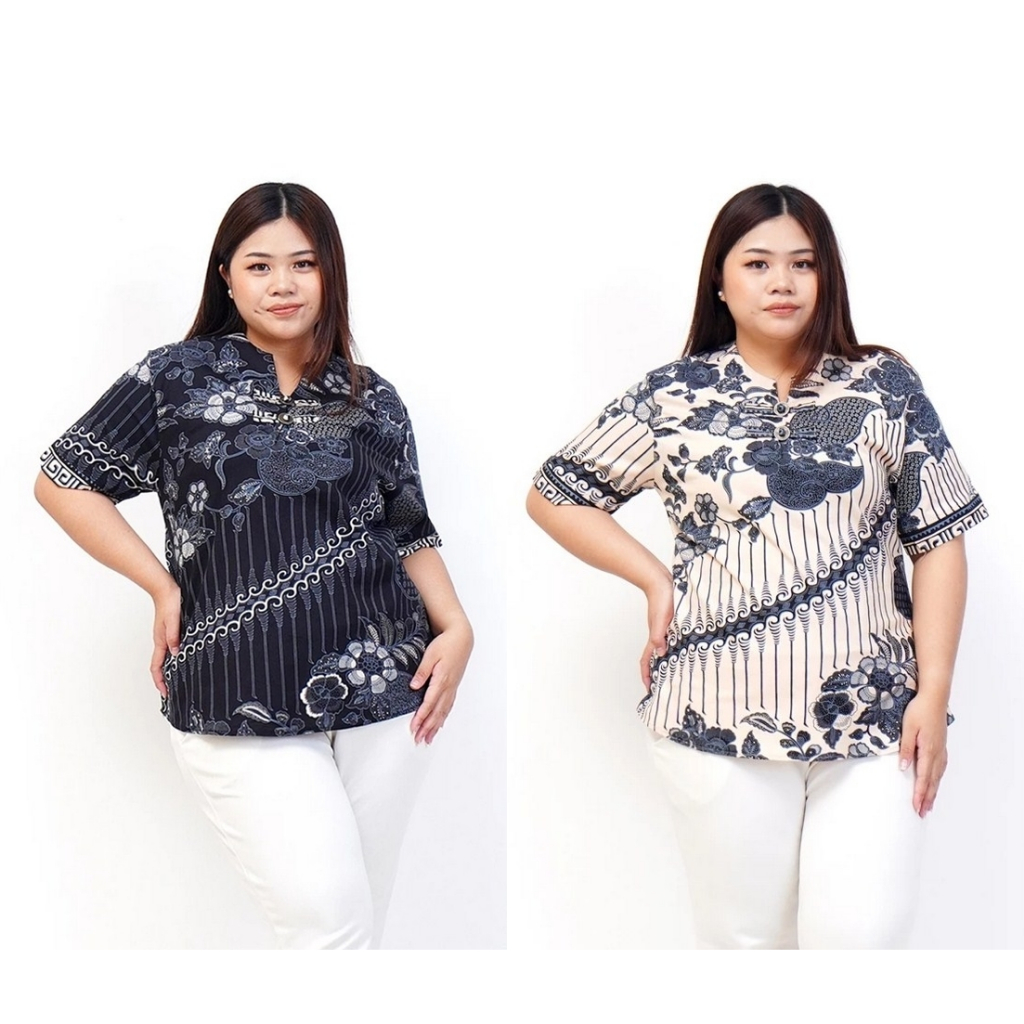 Jual BAJU BLOUSE WANITA BATIK MODERN 021 H KERJA KANTOR CASUAL KATUN ...
