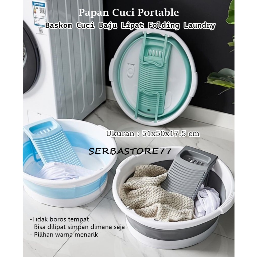 Jual Papan Cuci Portable dengan Baskom Cuci Baju Lipat Folding Laundry ...