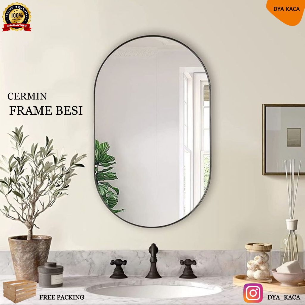 Jual Cermin Aesthetic frame oval Kaca Dinding Wastafel Kamar Mandi ...