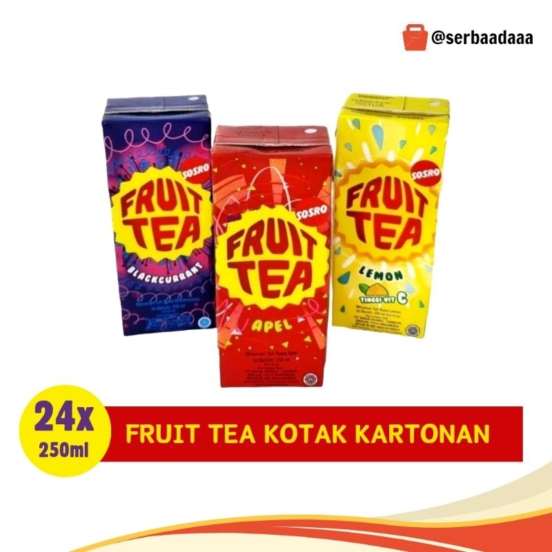 Jual FRUIT TEA KOTAK SOSRO 250ML KARTONAN ISI 24 PCS | Shopee Indonesia