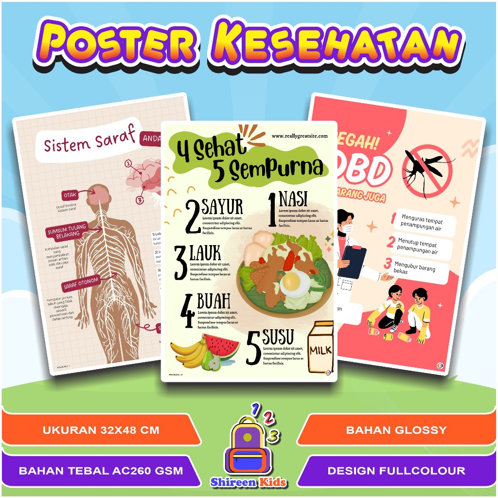 Jual POSTER KESEHATAN - Poster Saraf - Poster Imunisasi Anak - Posyandu ...