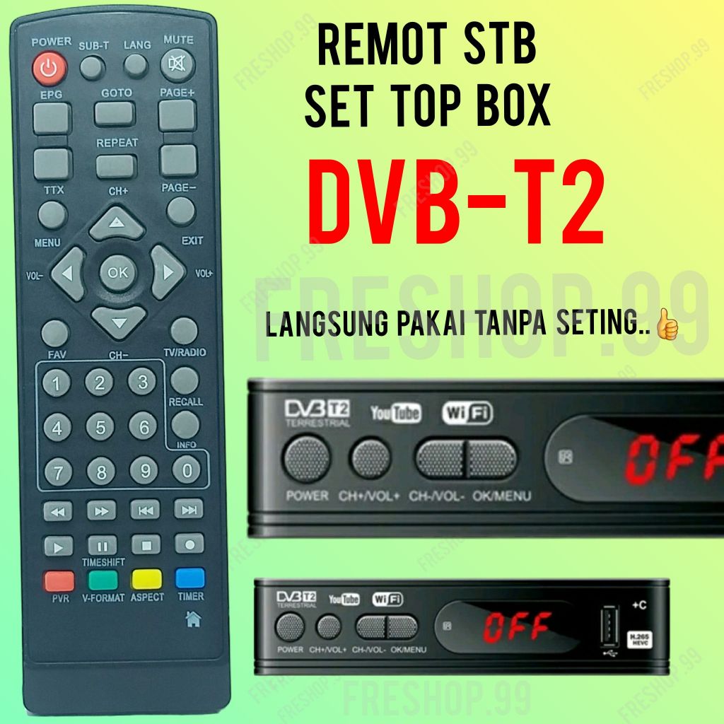Jual Remote stb DVB-T2 set top box remot sesuai gambar langsung pakai ...