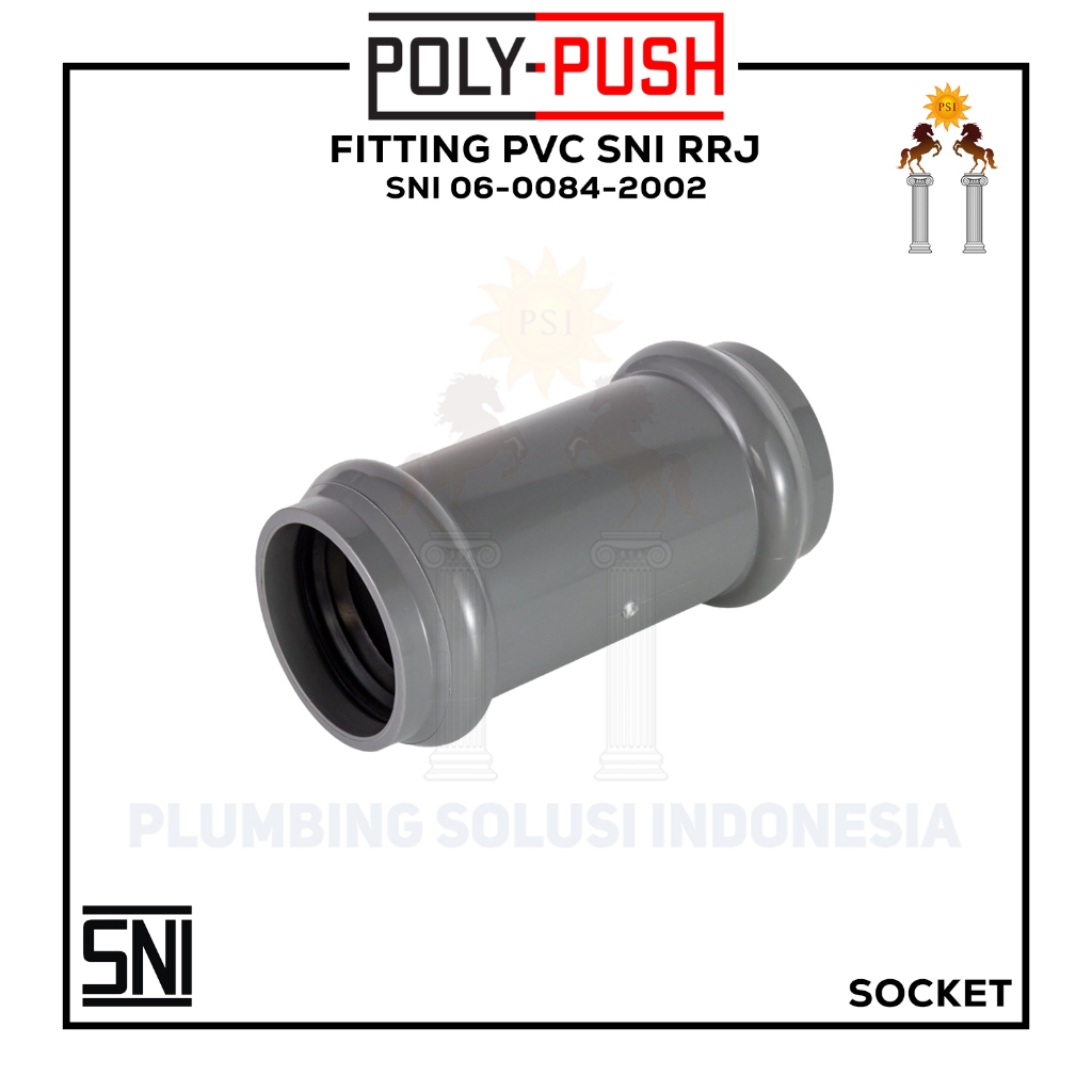 Jual Poly Push Socket / Coupler Seal Karet PVC SNI 3 Inch / 90 mm PVC ...