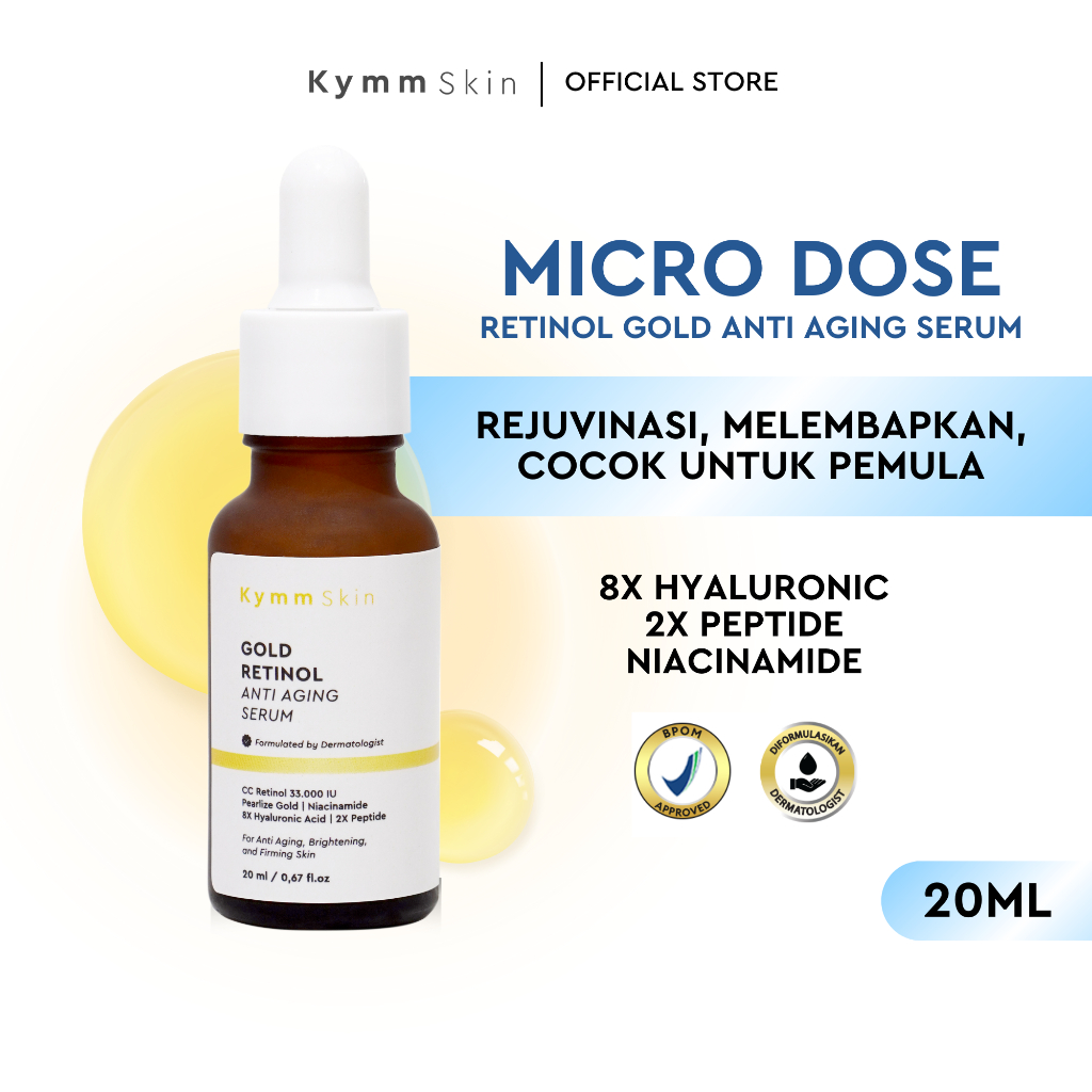 Jual KYMM SKIN [New Packaging] Gold Retinol Anti Aging Serum 20ML | 10X ...