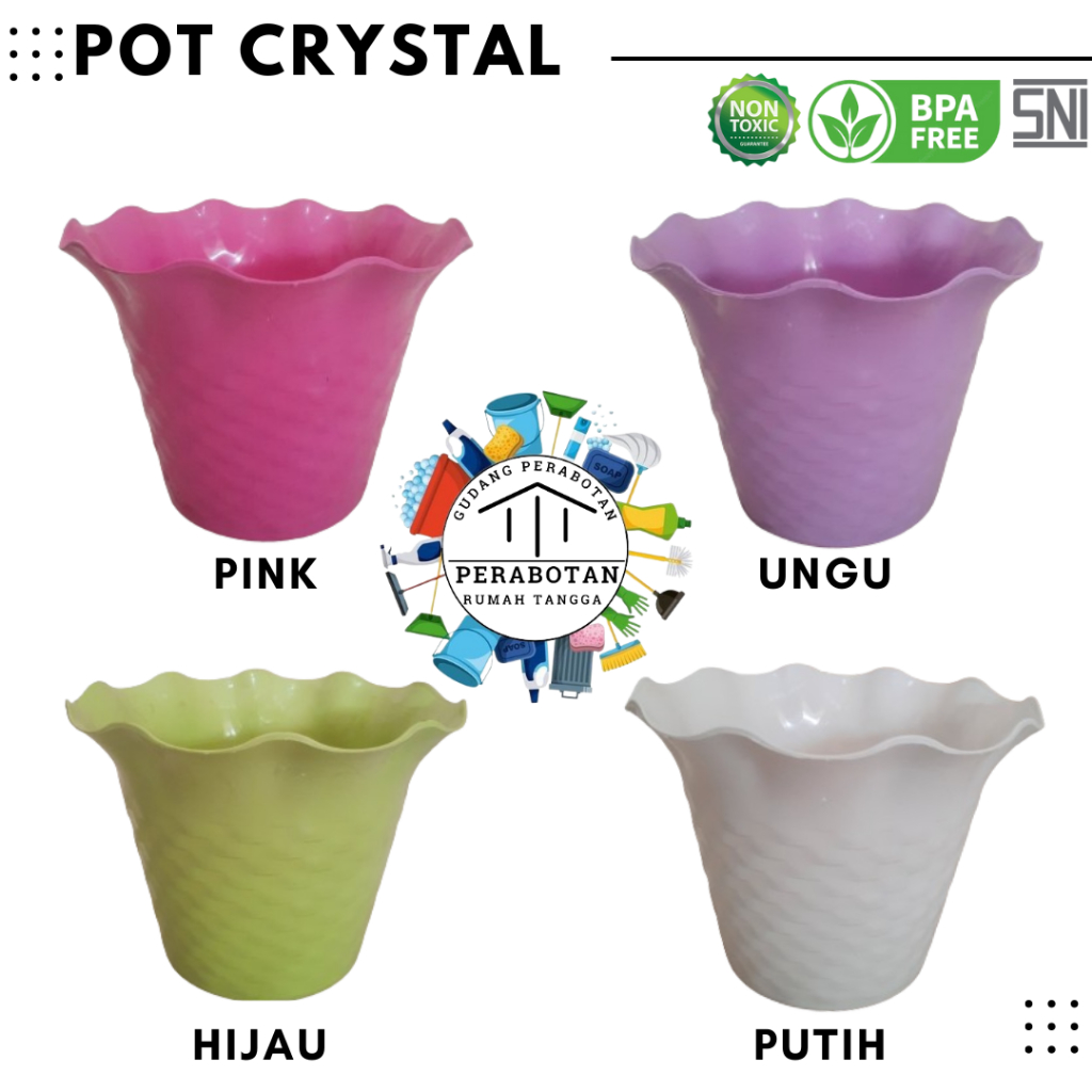 Jual Pot Plastik Kristal UK 25 | Pot Bunga Tanaman | Pot Plastik Murah ...