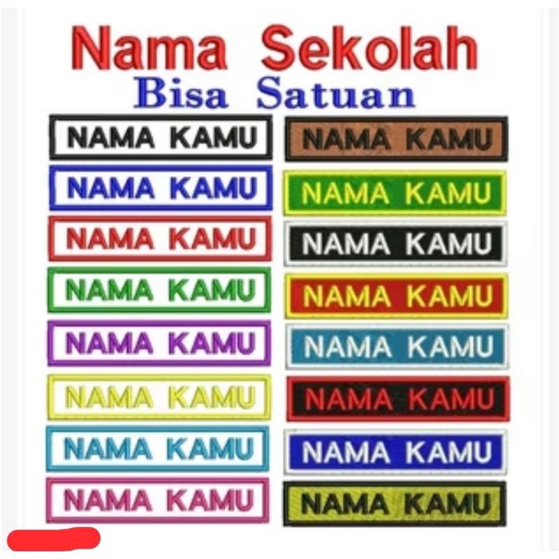 Jual Bordir bet nama Name tag bordir nama seragam sekolah | Shopee ...