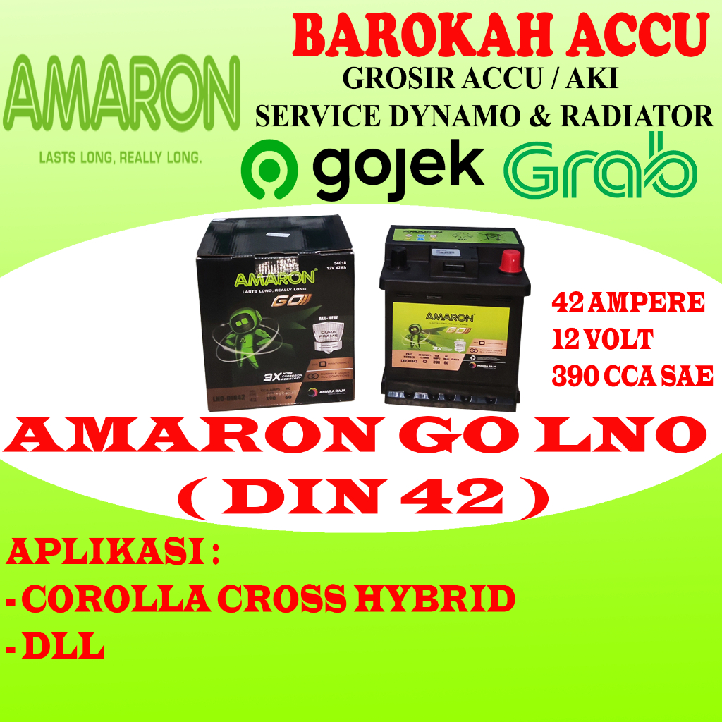 Jual AKI MOBIL AMARON GO LN0 - DIN 42 , 42 AH | Shopee Indonesia
