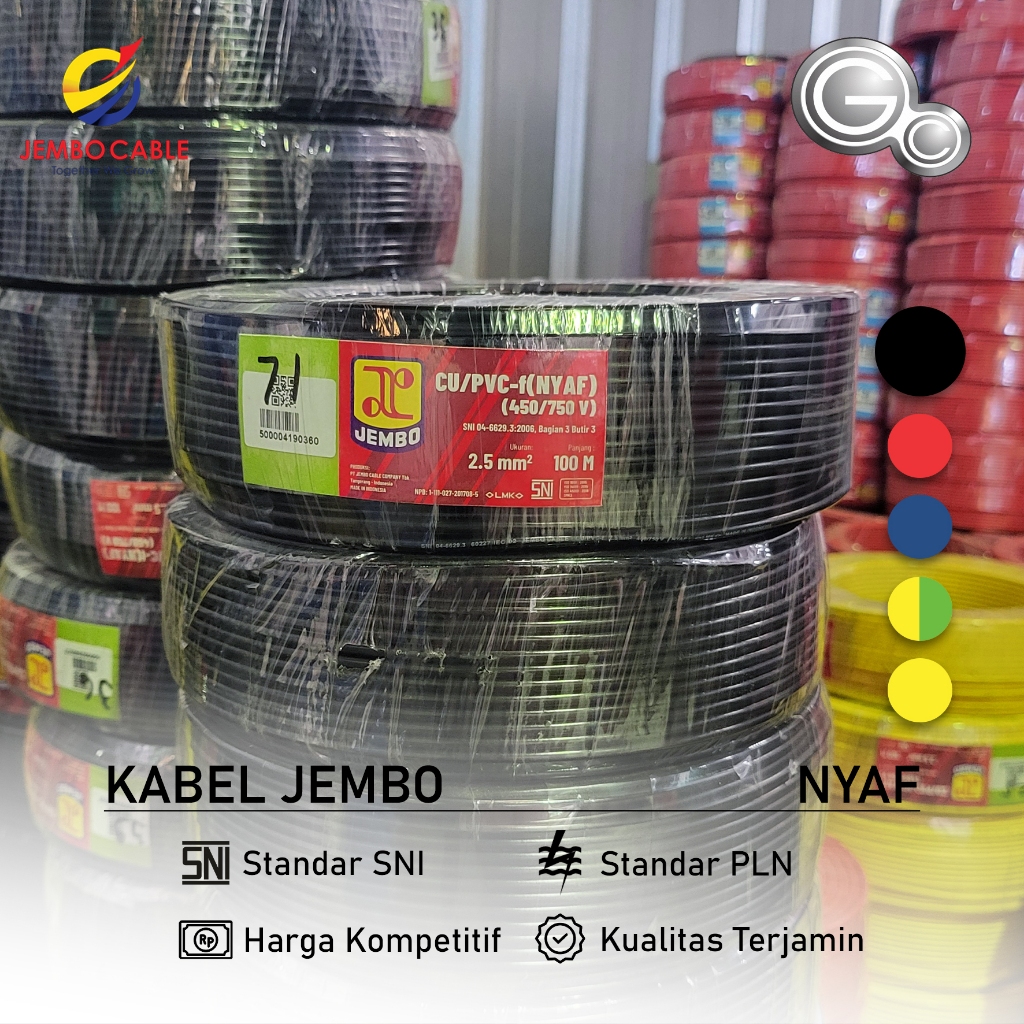Jual Kabel Listrik Jembo Hitam NYAF 1 x 16MM x 100 M - GCI Sutindo | Shopee Indonesia