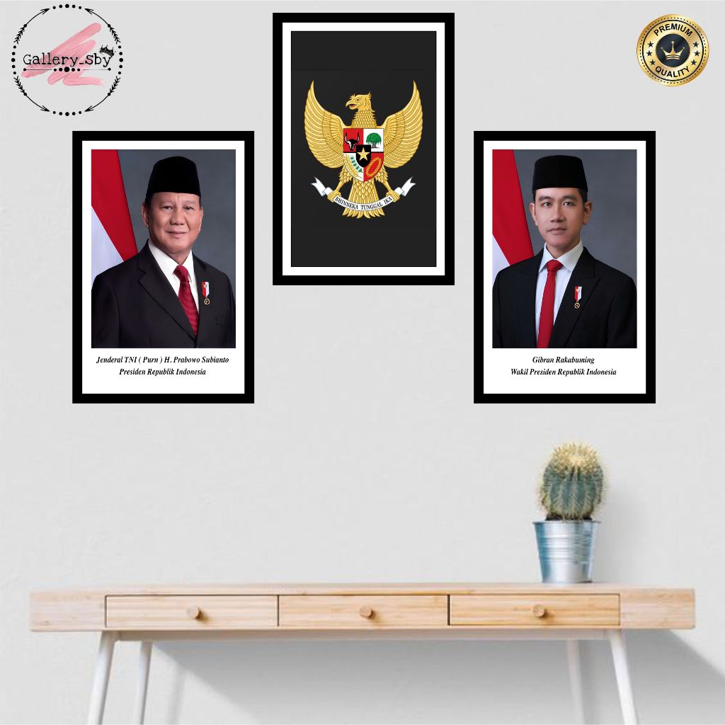 Jual PAJANGAN DINDING KAYU Foto Presiden dan Wakil Presiden 2024 ...