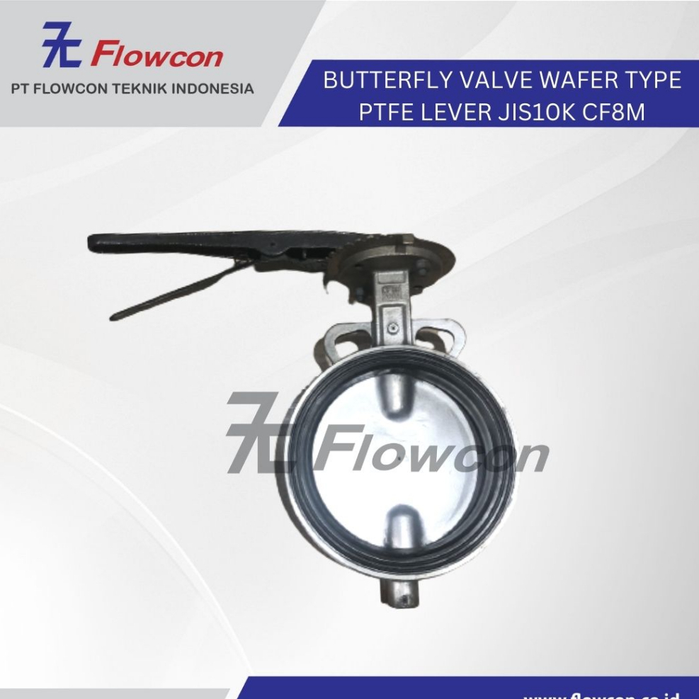 Jual BUTTERFLY VALVE WAFER TYPE EPDM LEVER CF8M SIZE 8" FLOWCON | Shopee Indonesia