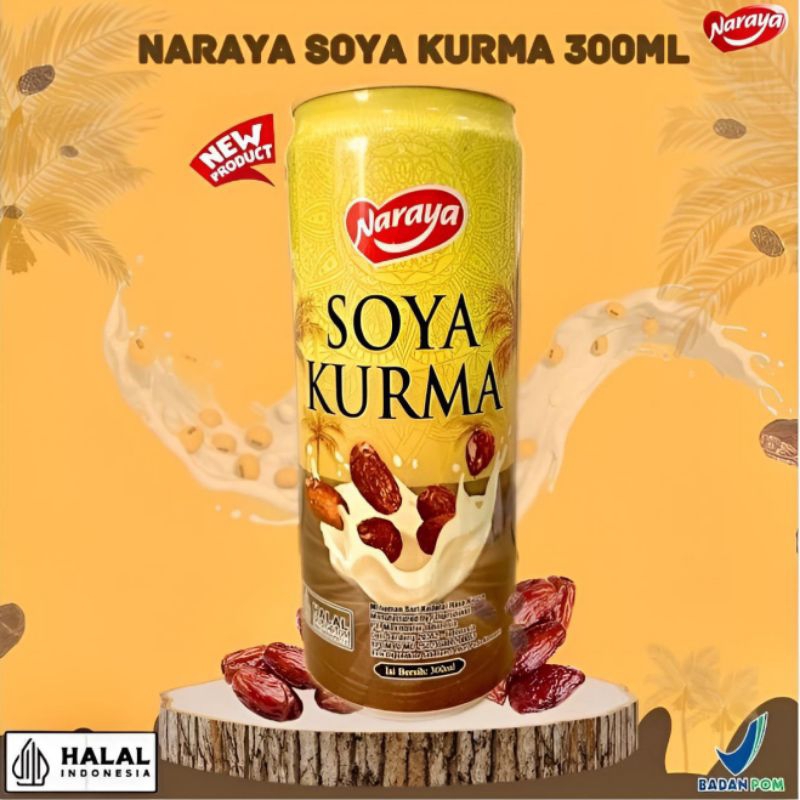 Jual Minuman Soya Kurma Naraya 300ml x 12 Botol | Shopee Indonesia