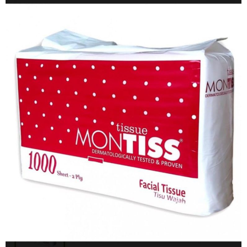 Jual Promo 1 Dus (12 Pack) Tissue Tisu Facial Wajah Montiss 1000sheets ...