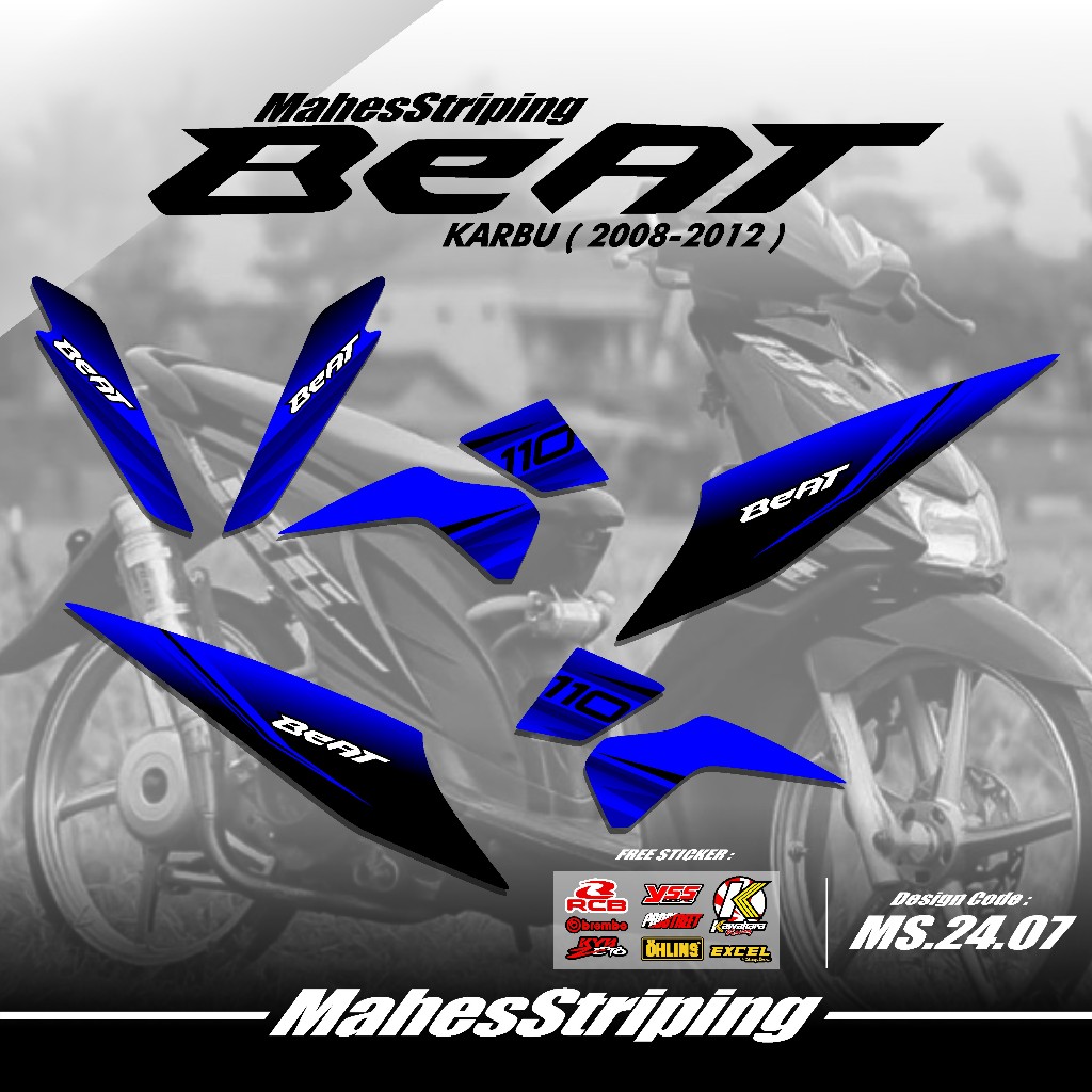Jual Striping Beat Karbu Terbaru MS G.24.07 - Sticker Variasi Beat ...