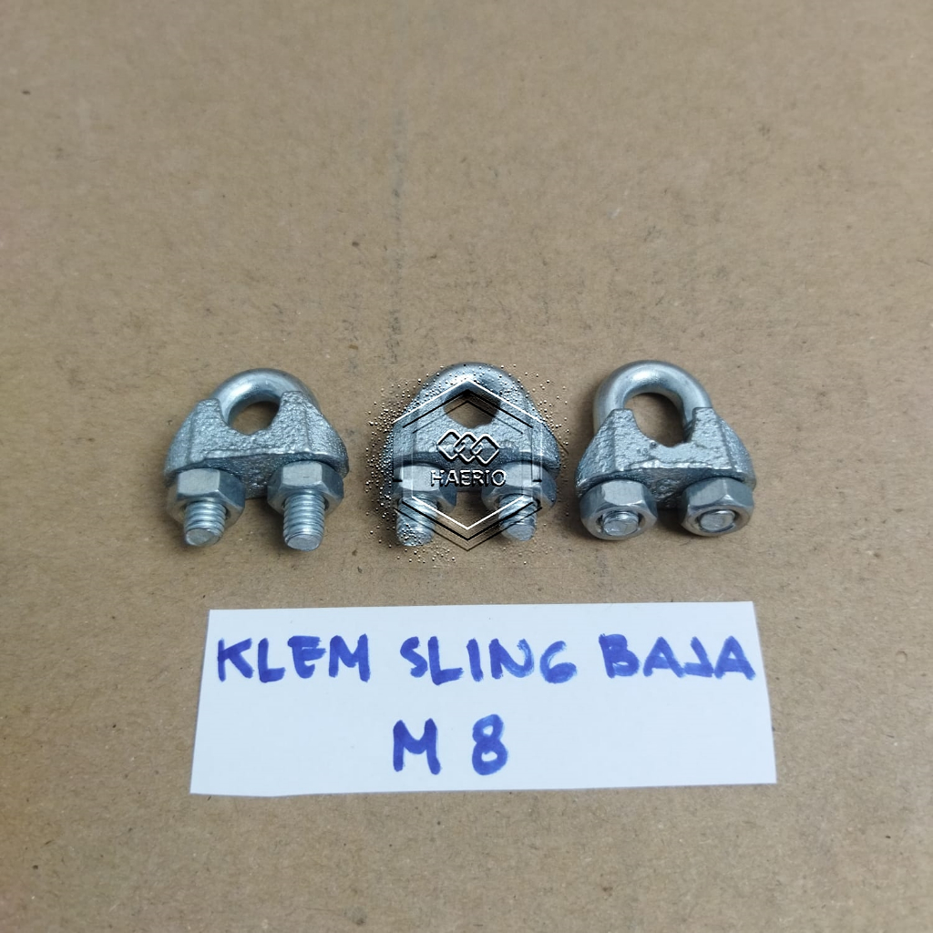Jual Klem Sling Baja 8mm Clip Tali Kawat Wire Rope Kabel Seling Clamp 5 ...
