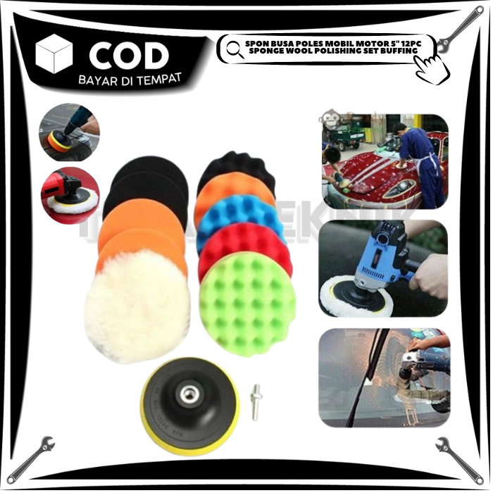 Jual busa poles mobil 5 inch 12 pcs Busa Alat Poles Motor Sponge ...