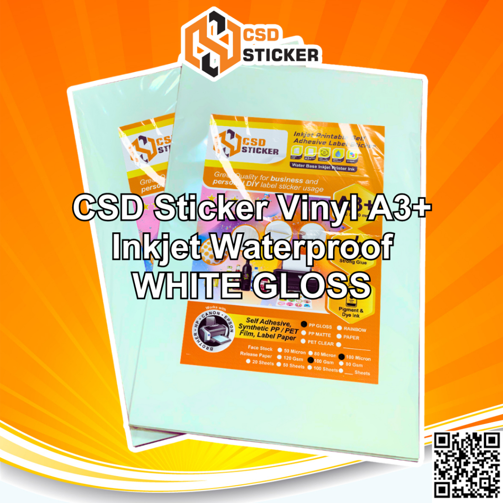 Jual NEW CSD Sticker Vinyl Print Inkjet A3+ Stiker Label Waterproof ...