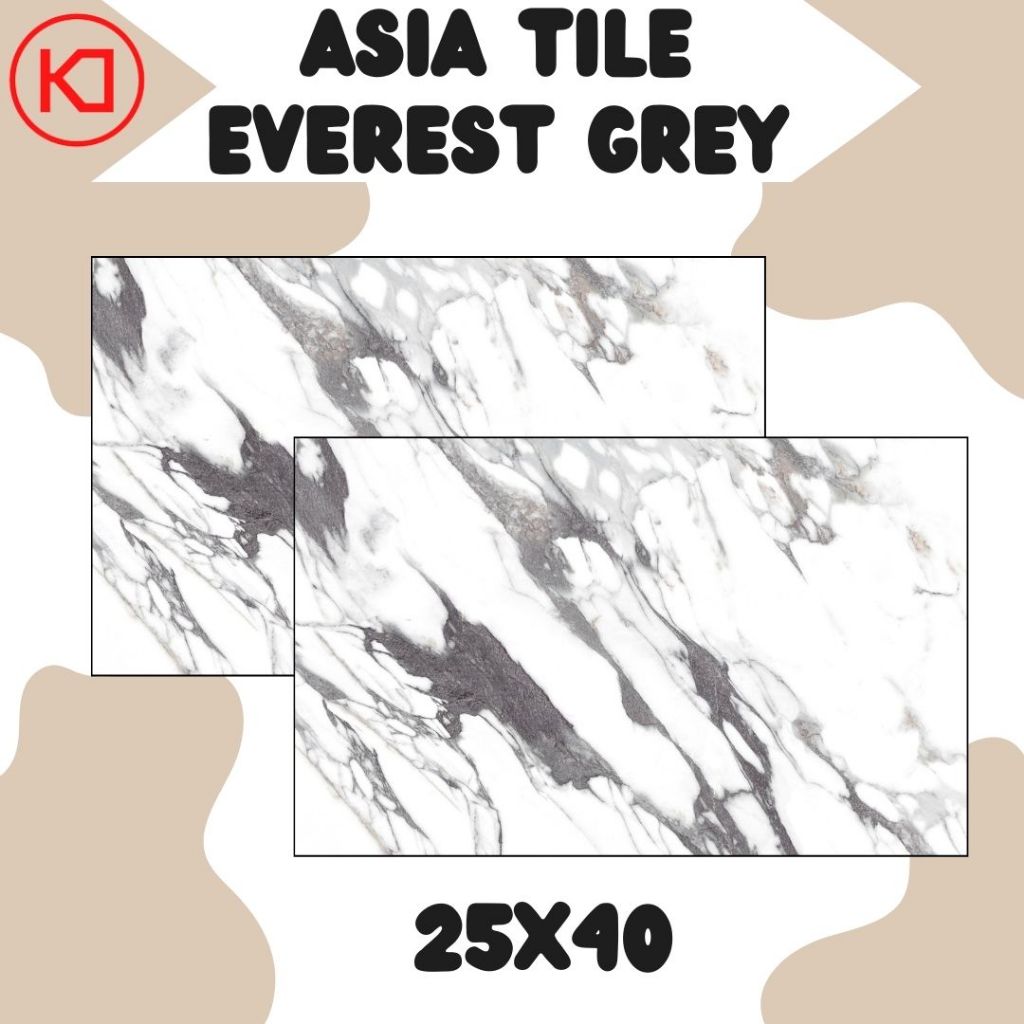 Jual Keramik Dinding Asia Tile Everest Grey 25x40 (KHUSUS PENGIRIMAN ...