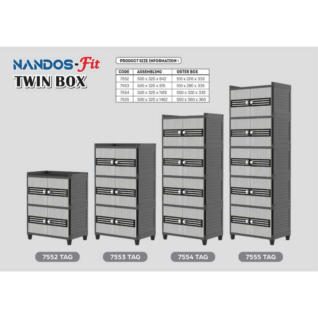 Jual Lemari Plastik Naiba Twin Box Fit Nandos Susun 2 3 4 5 | Shopee ...