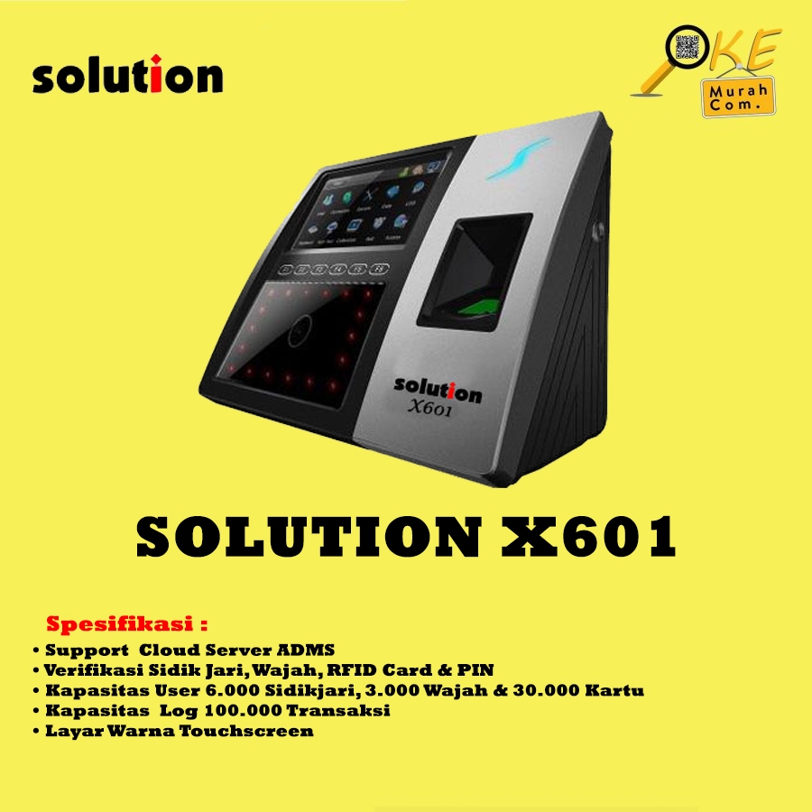 Jual Mesin Absensi Fingerprint Solution X601 / X-601 Wajah Sidik Jari ...