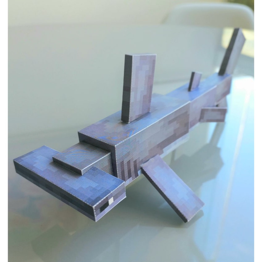 Jual Papercraft Minecraft Hewan Hiu Martil (bentuk jadi seperti di foto ...