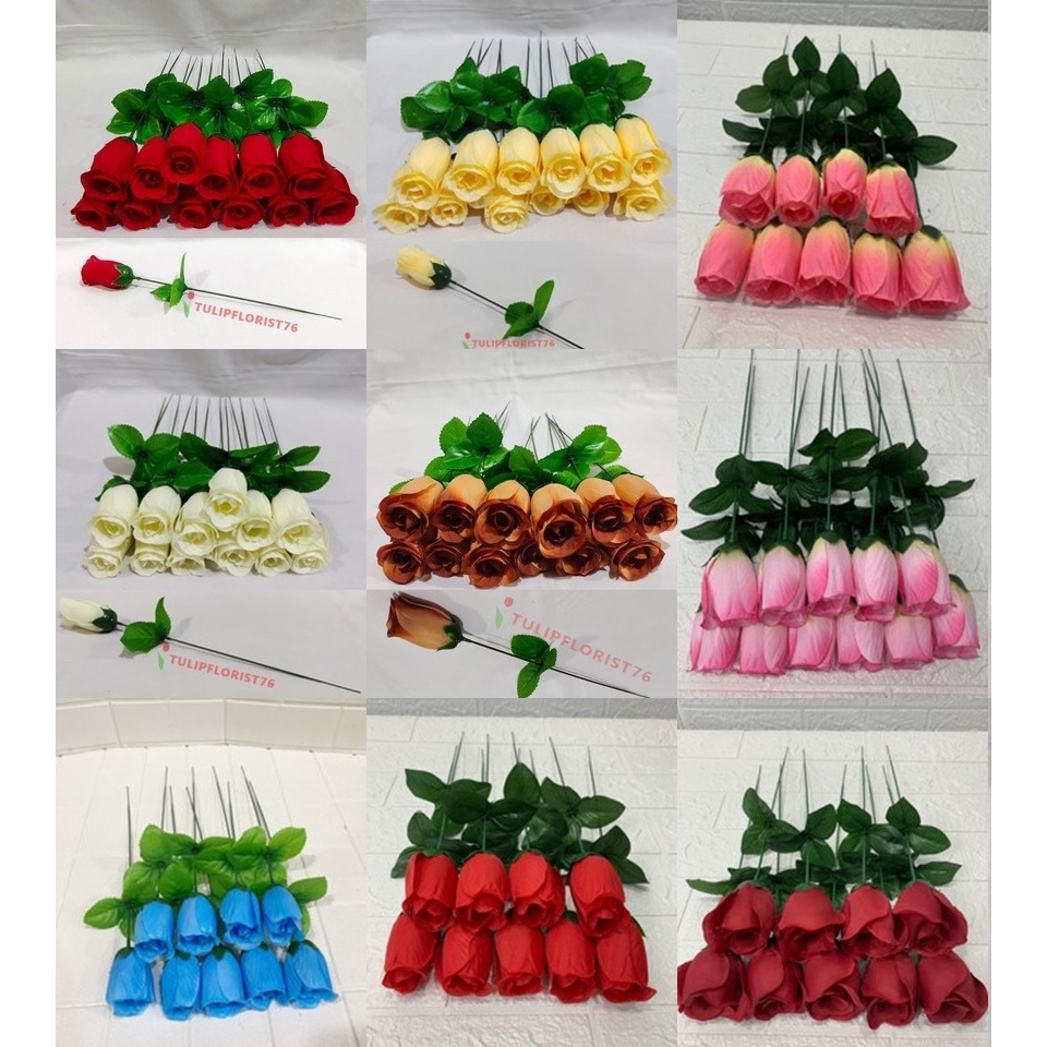 Jual Bunga Kuncup Mawar Baru 1 Tangkai (Tidak termasuk plastik mika ...