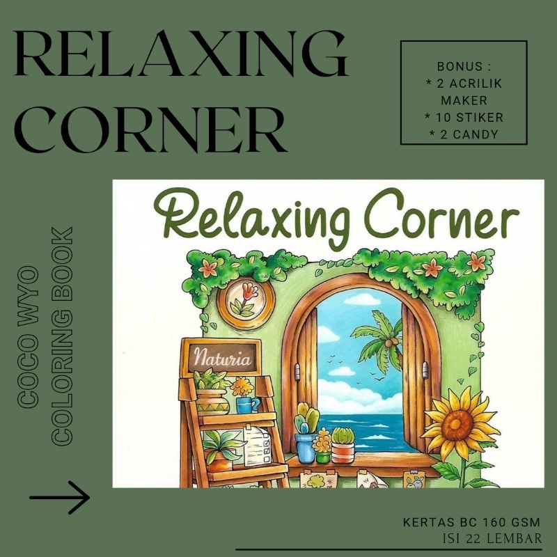Jual (22 lmbr) Buku Mewarnai Relaxing Corner Cozy & Comfy Coloring Book ...